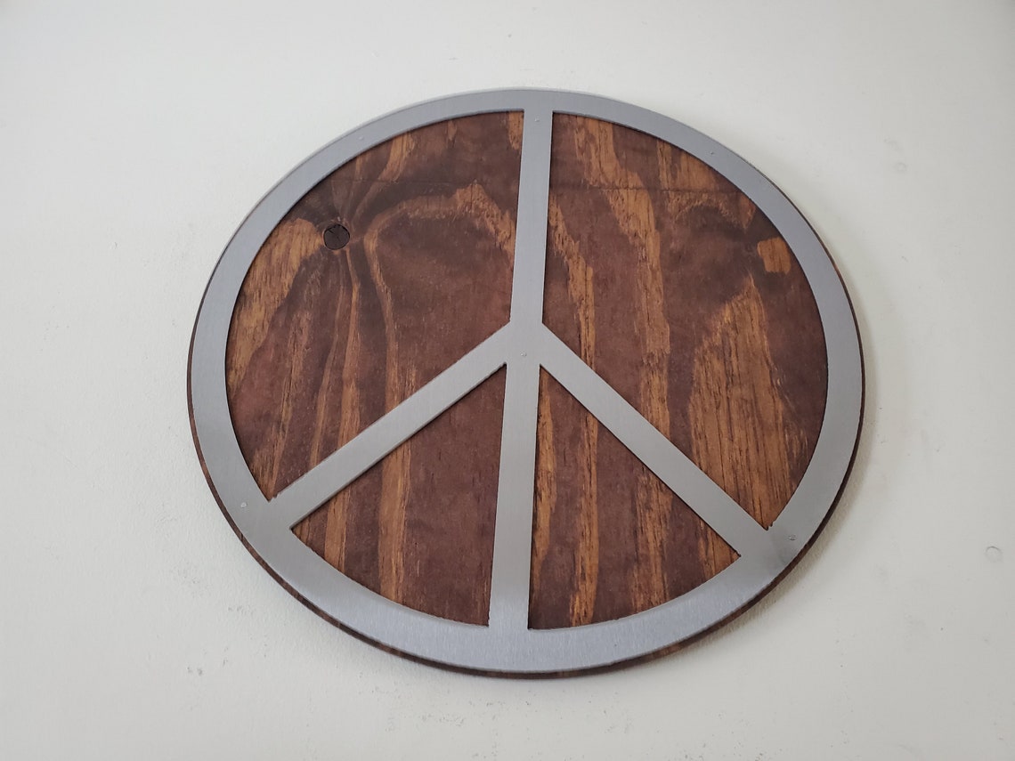 Unique Peace Sign Metal Art Wall Decor Made in USA Rustic - Etsy