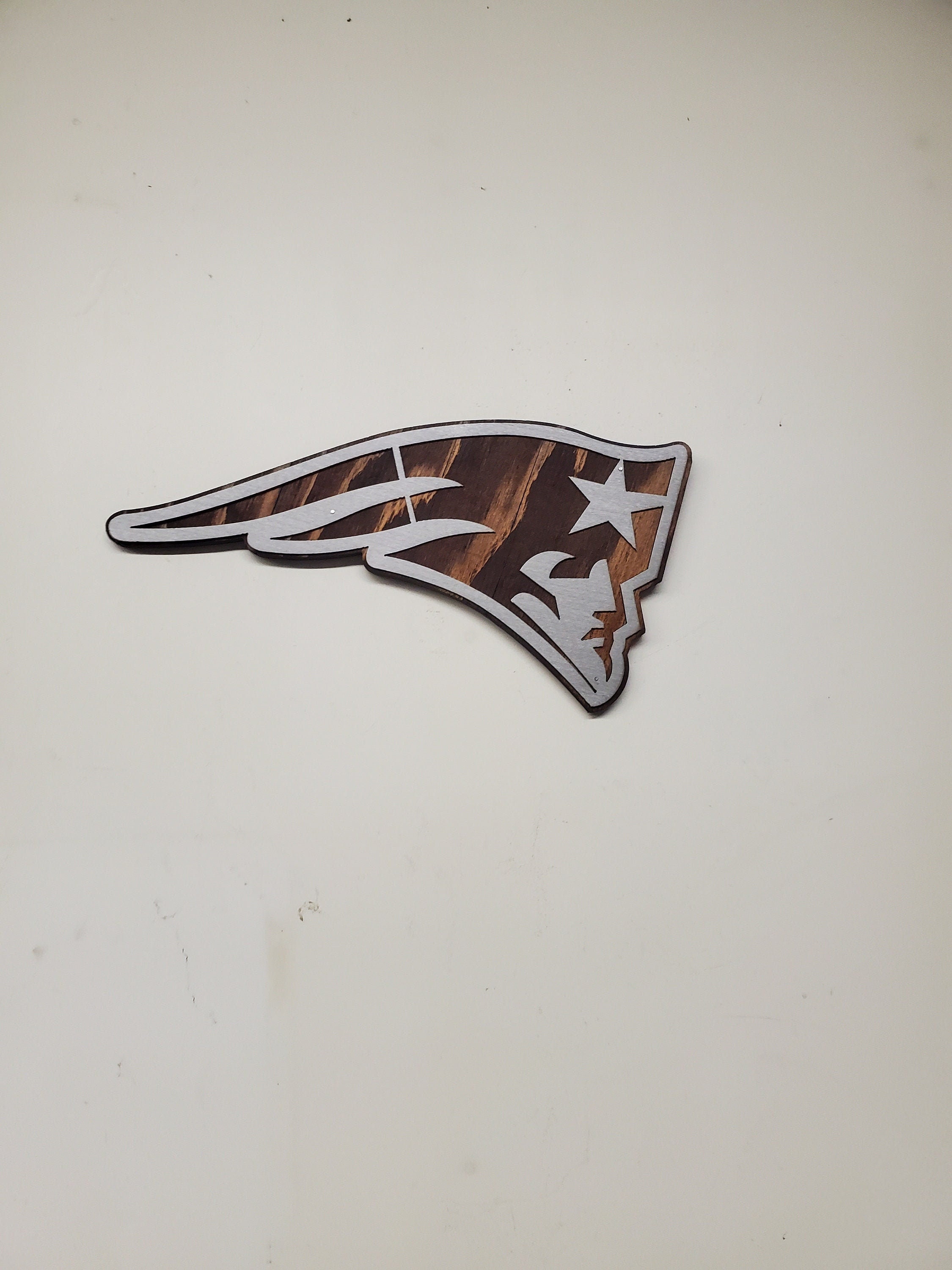 Patriots Metal Art on Wood: Football Fan Cave Decor - Etsy