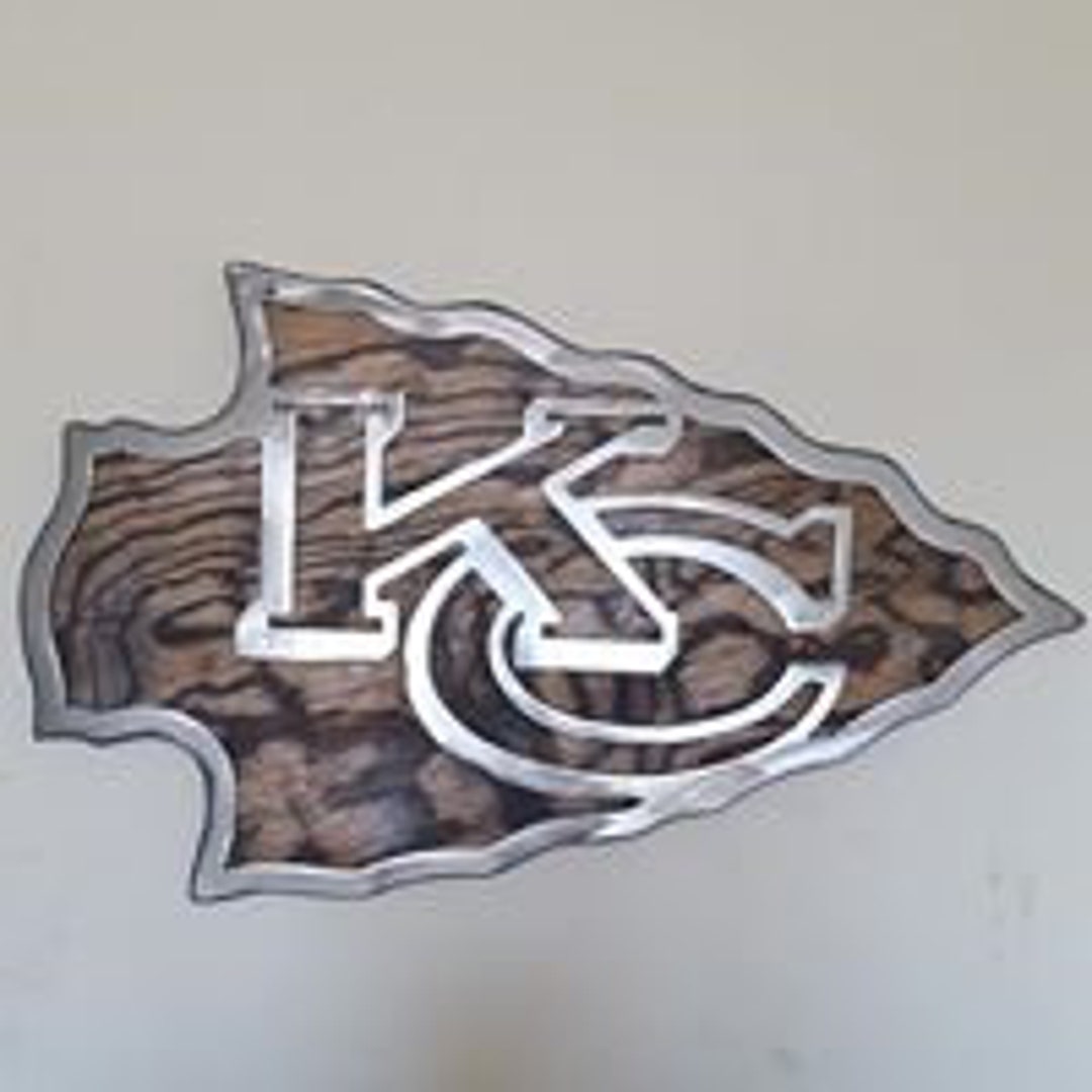 Kansas City Chiefs Tribute | Metal Art on Wood | Rustic Wall Decor ...