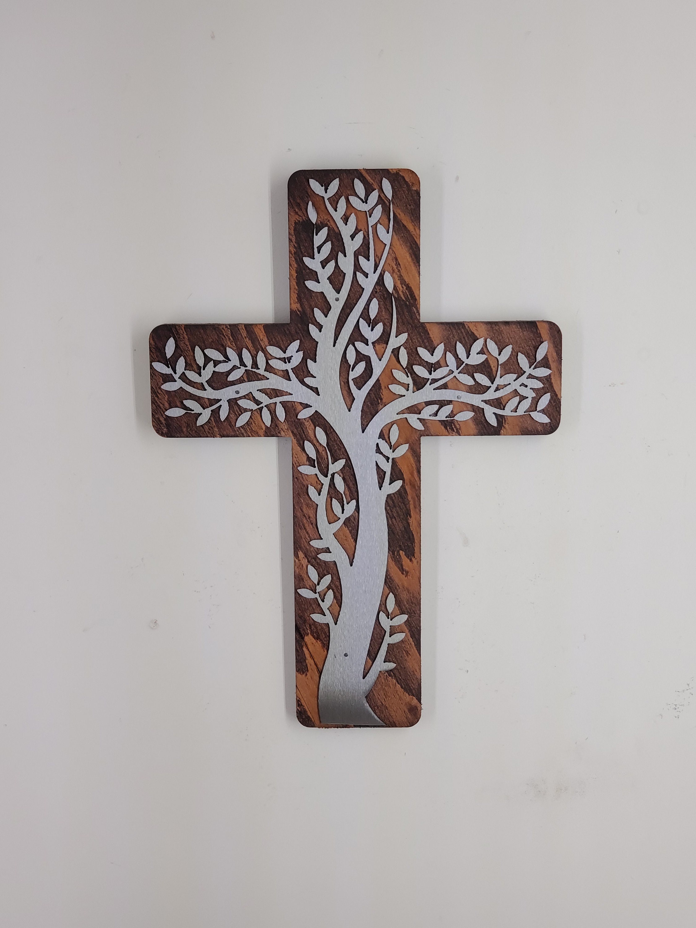Olive Tree Cross Wall Art Tree of Life Metal Christian Faith - Etsy