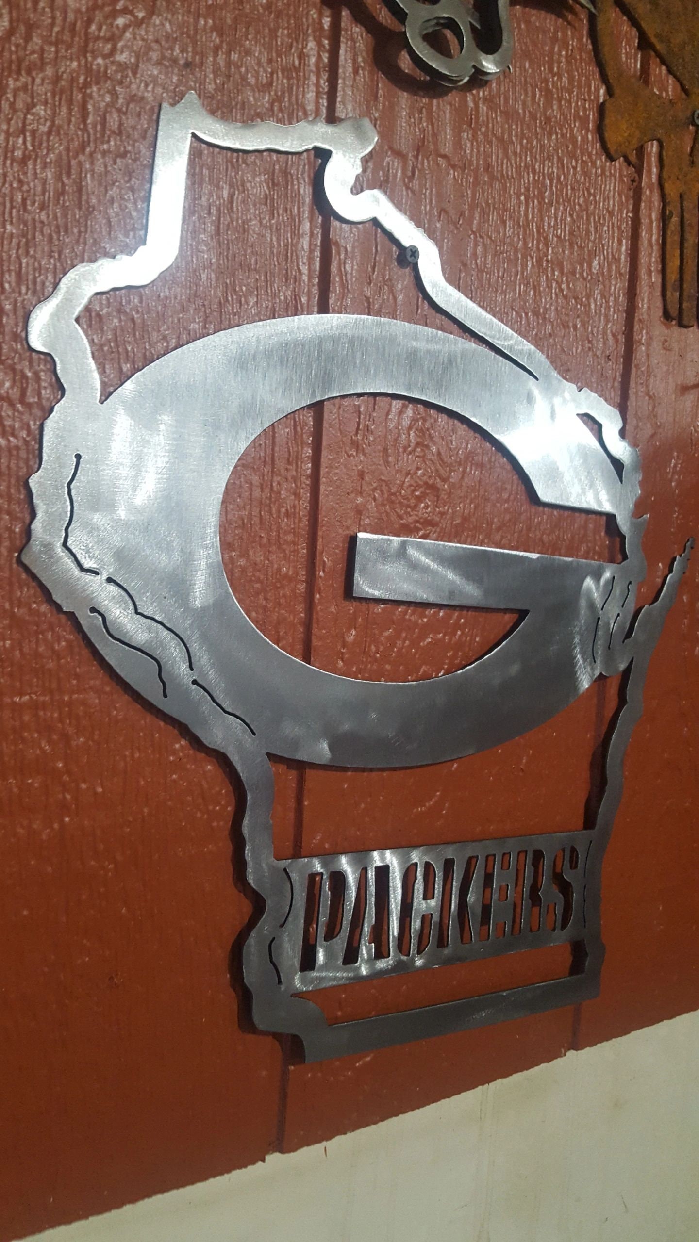 Green Bay Packers metal wall sign Made in USA rustic wall sign | Etsy