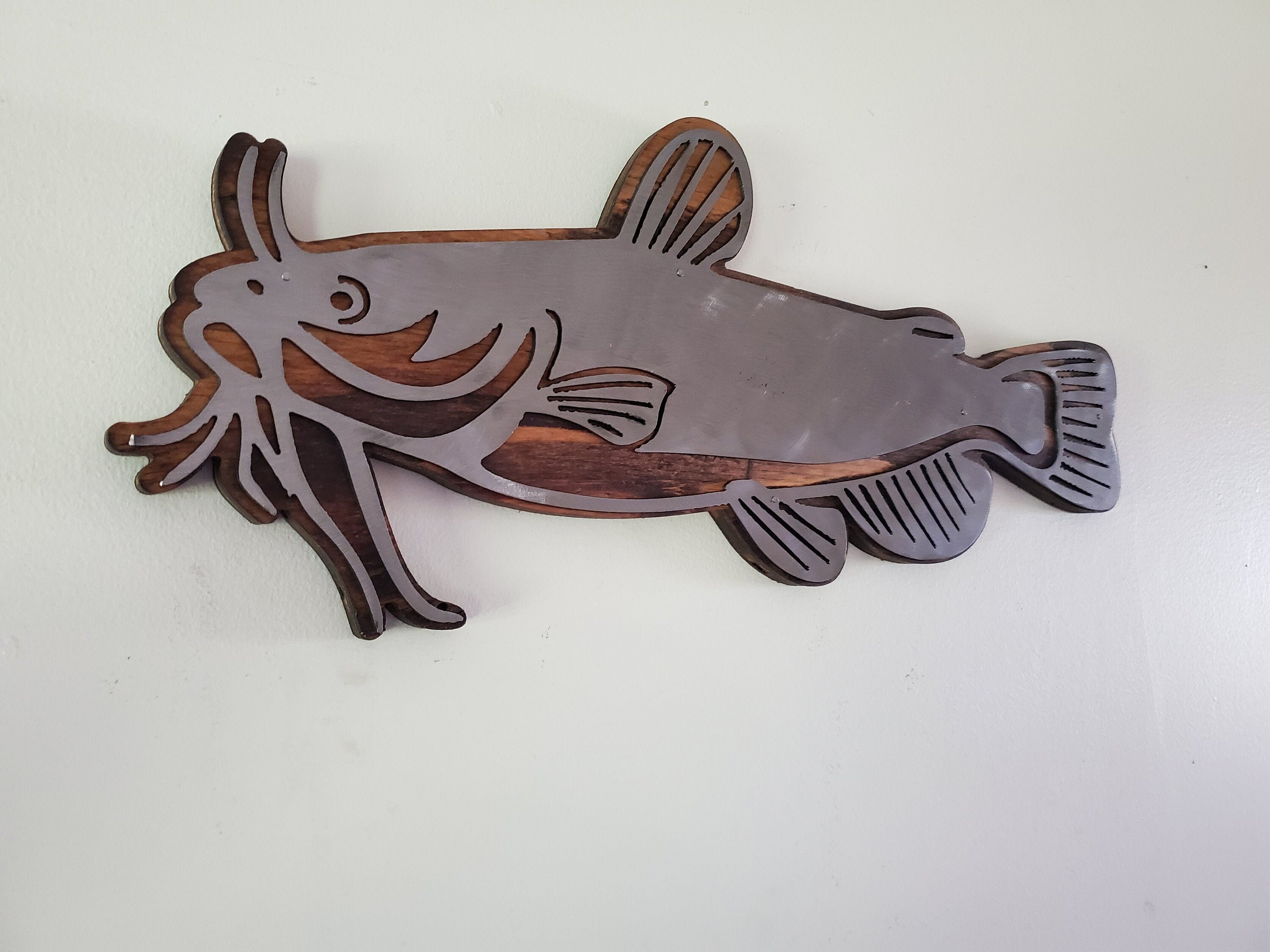 Catfish Wall Decor | Minnesota Game Fish | Metal Art on Wood | Southern ...
