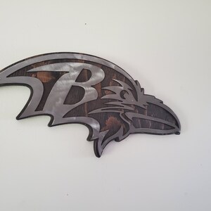 Baltimore Ravens Metal & Wood Wall Art: Sports Bar Decor - Made in USA ...