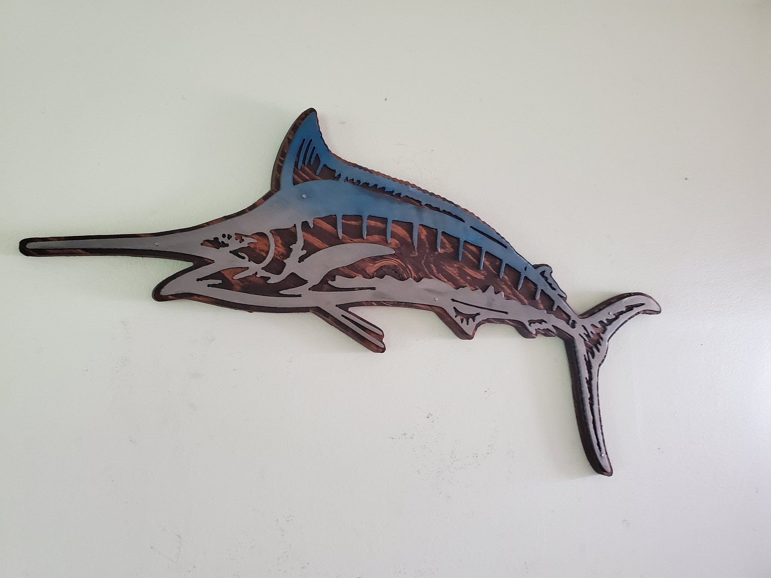 Blue Marlin Metal Art: Nautical Fishing Wall Decor - Etsy