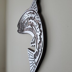 Rainbow Trout | Fish Mount Metal Art on Wood | Fishing | Cabin Lake ...