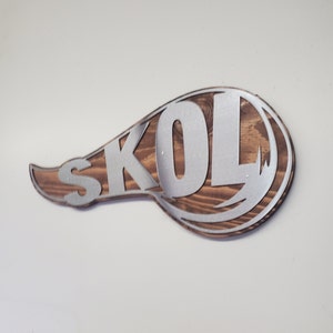 Minnesota Vikings SKOL Horn: Metal Art on Wood Decor - Etsy