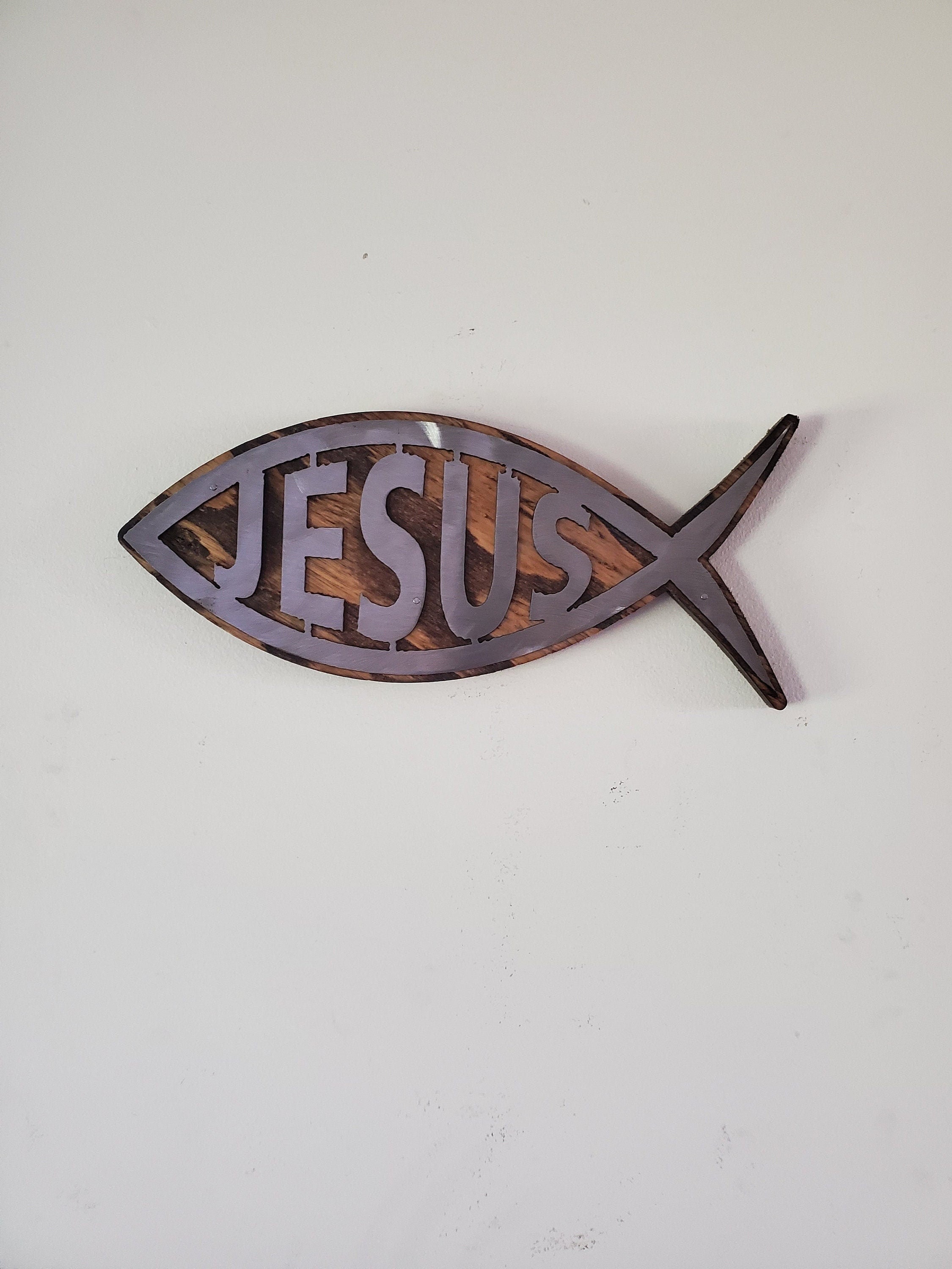 Hammered Metal Christian Fish