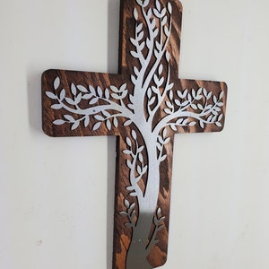 Olive Tree Cross Wall Art Tree of Life Metal Christian Faith Wall Décor ...