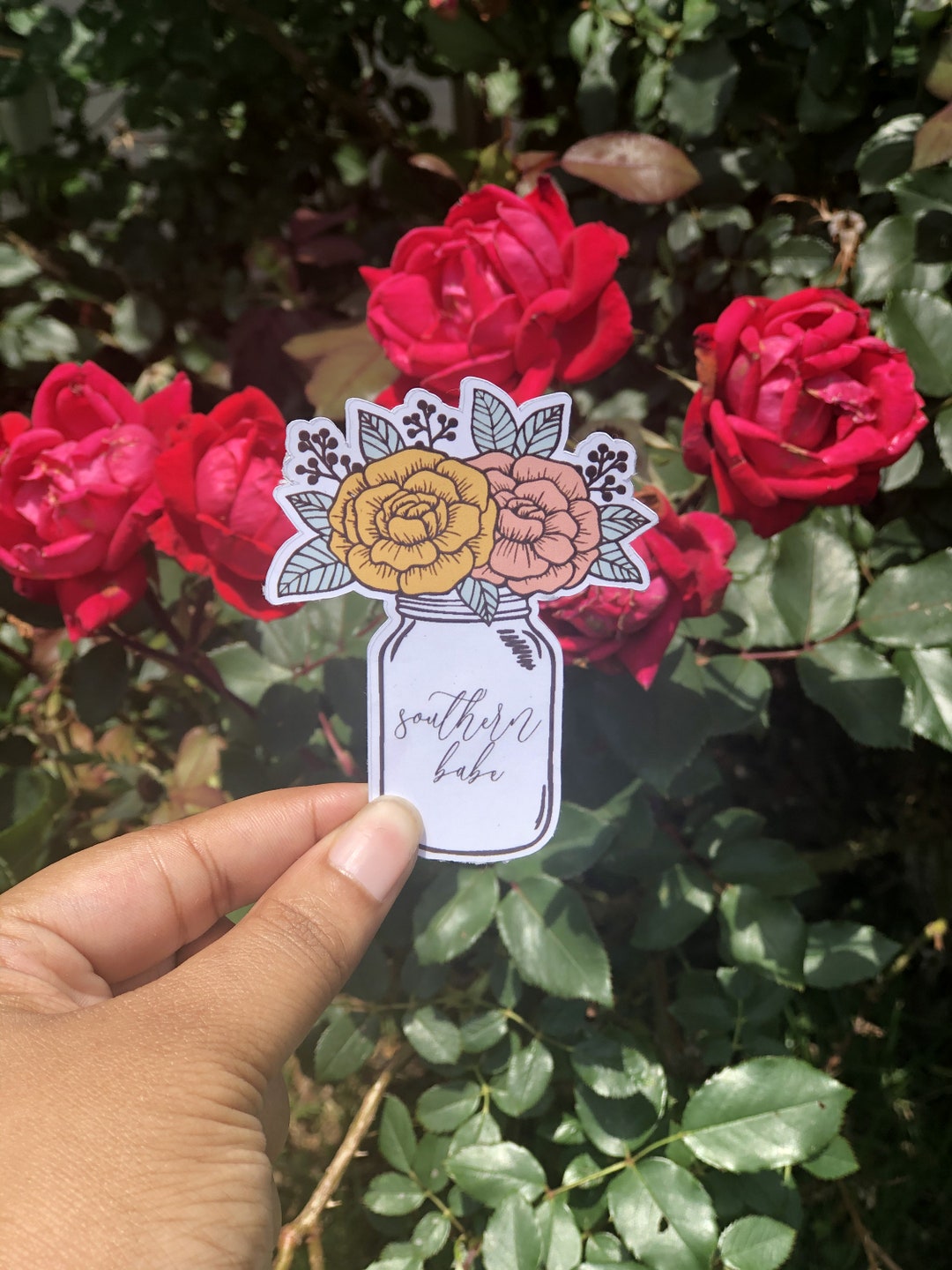 Mason Jar Sticker, Floral Mason Jar Sticker, Hydroflask Sticker, Bullet ...