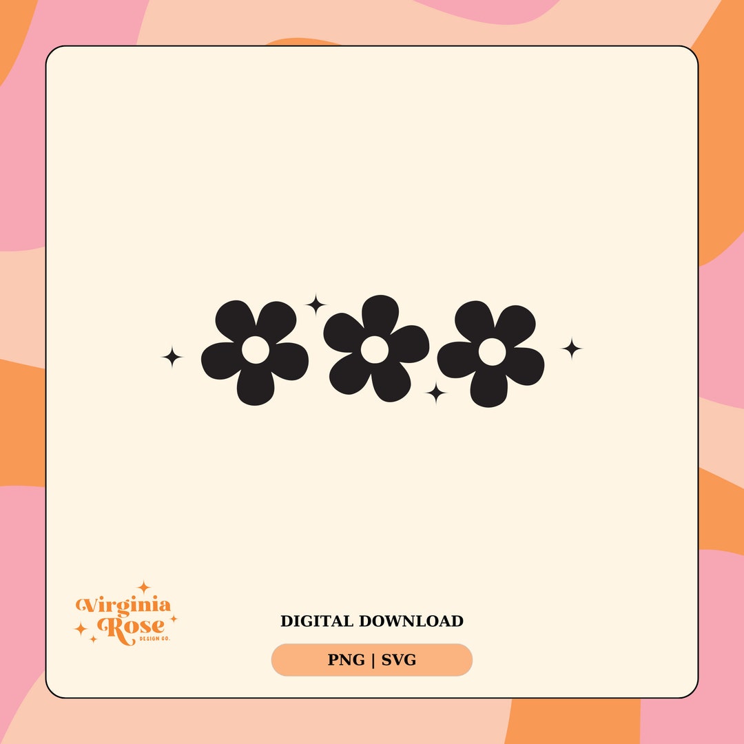 Retro Flower Svg, Flower Cut File, Flower Svg, Trendy Svg, Groovy Svg ...