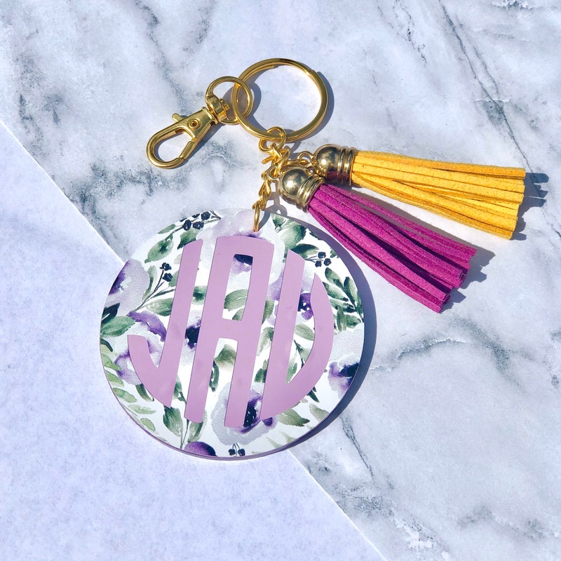 Monogram Keychain - Etsy