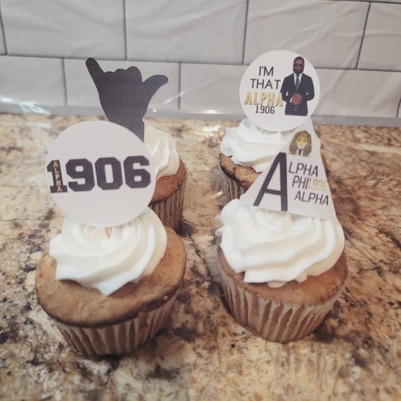Alpha Phi Alpha Fraternity Inspired Cupcake/treat Toppers - Etsy