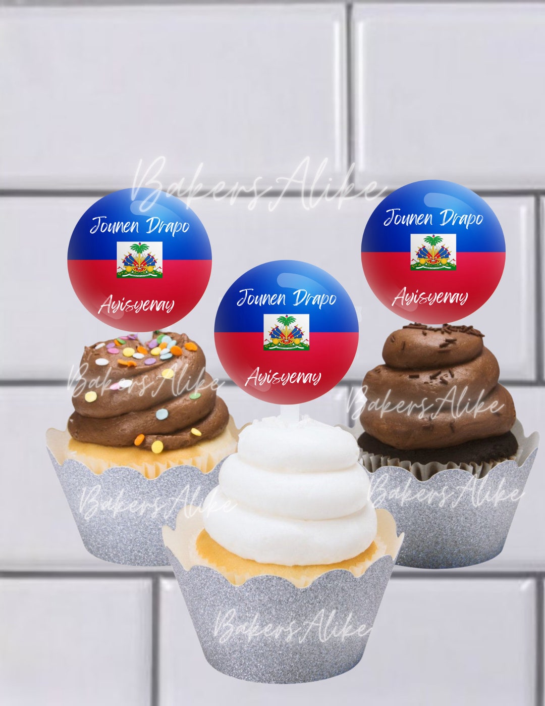 Haitian Flag Day, Zoe Life, Treat/cupcake Topper - Etsy