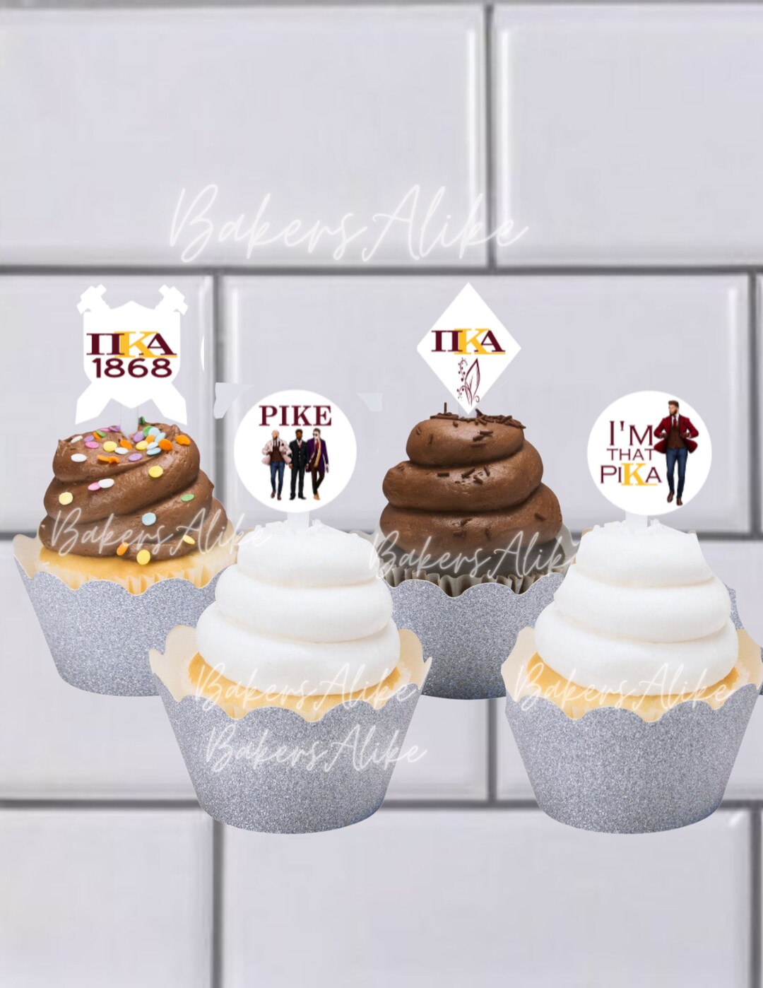 Pi Kappa Alpha Fraternity Inspired Cupcake/treat Toppers| Celebration ...