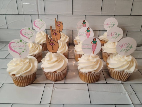 AKA Inspired Cupcake/treat Toppers Celebration Decoration - Etsy