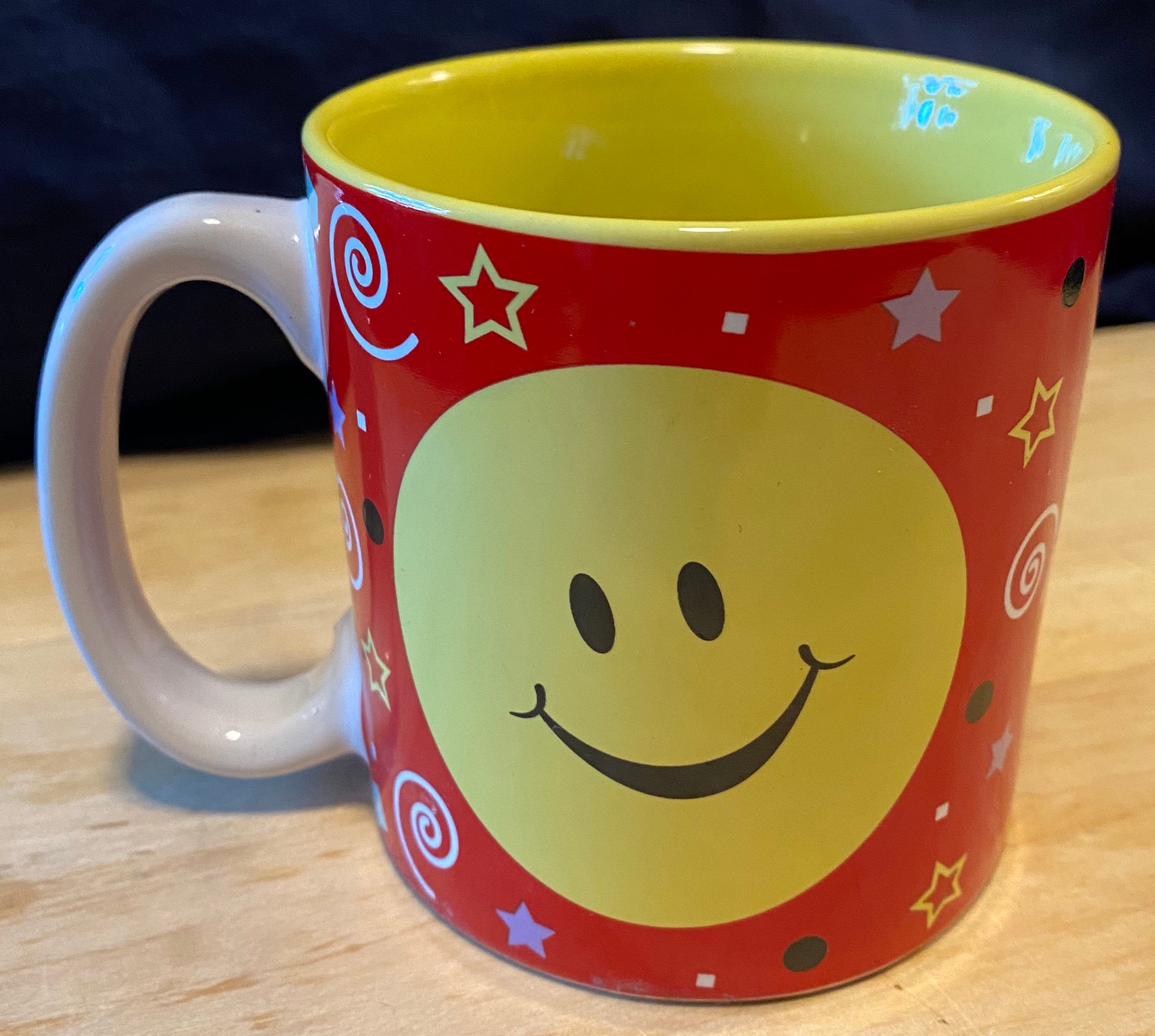 Vintage 14 Ounce Stoneware Smiley Face Mug - Etsy