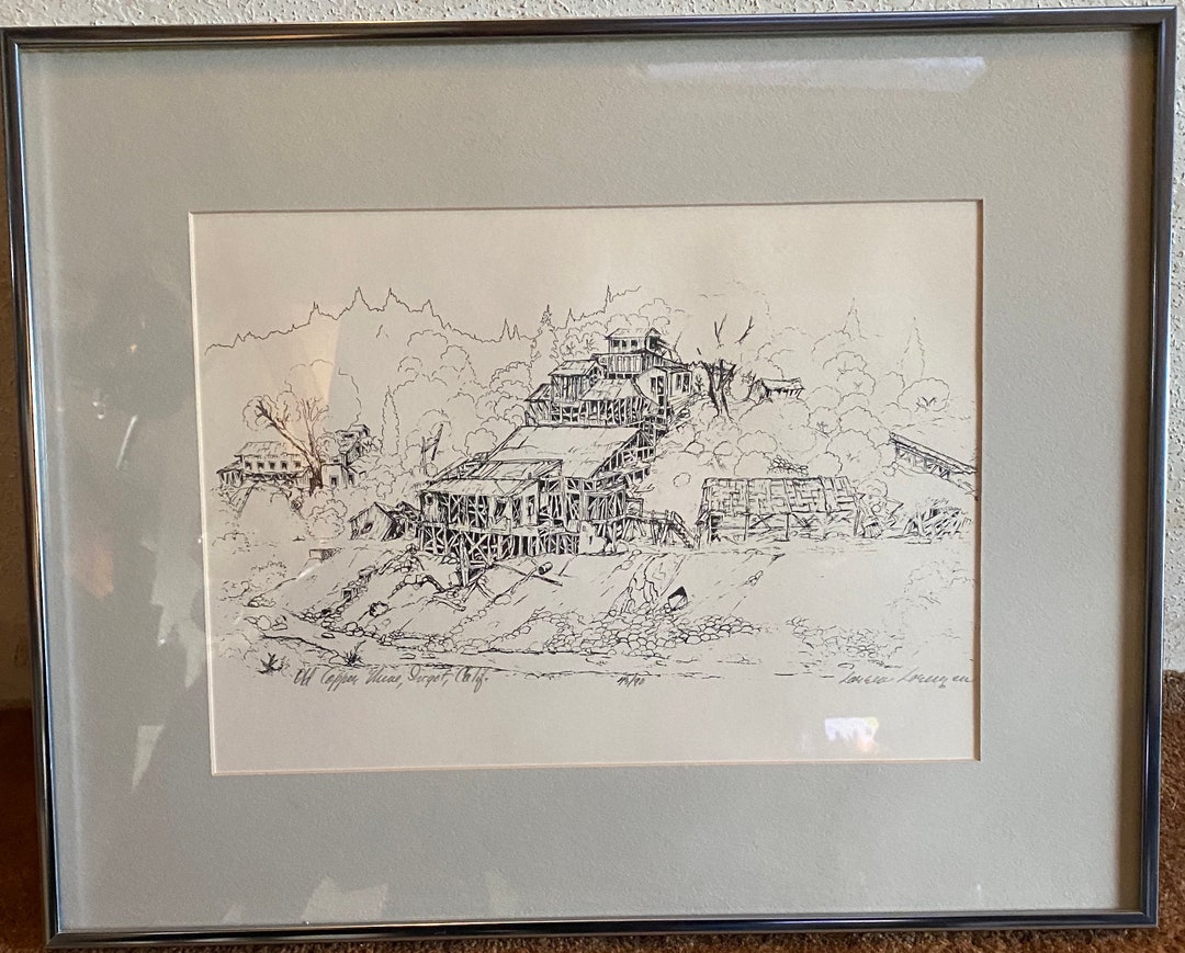 Old Copper Mine, Ingot, California Signed, Framed and Matted Numbered ...