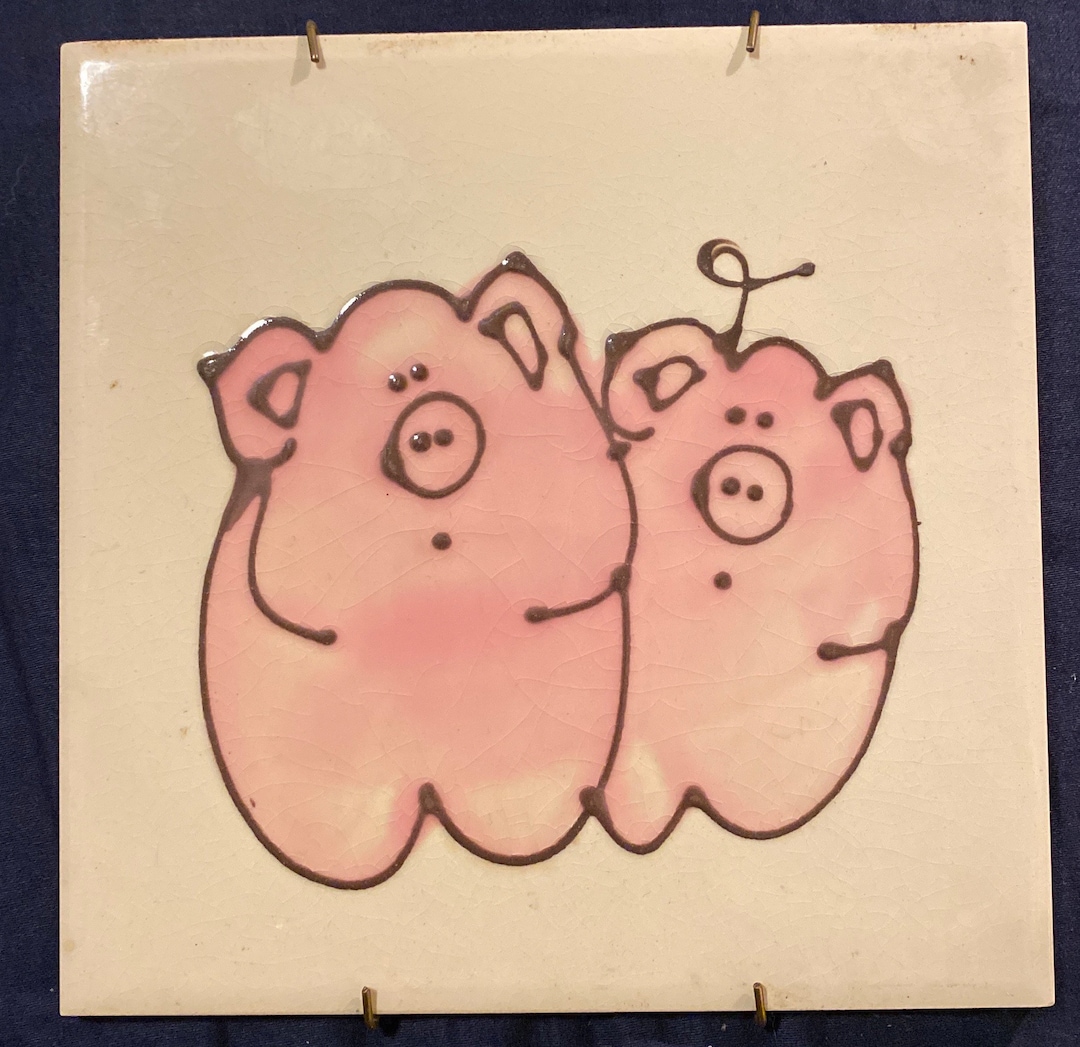 Vintage Ardencraft Handmade Ceramic Tile Trivet With Pigs by - Etsy