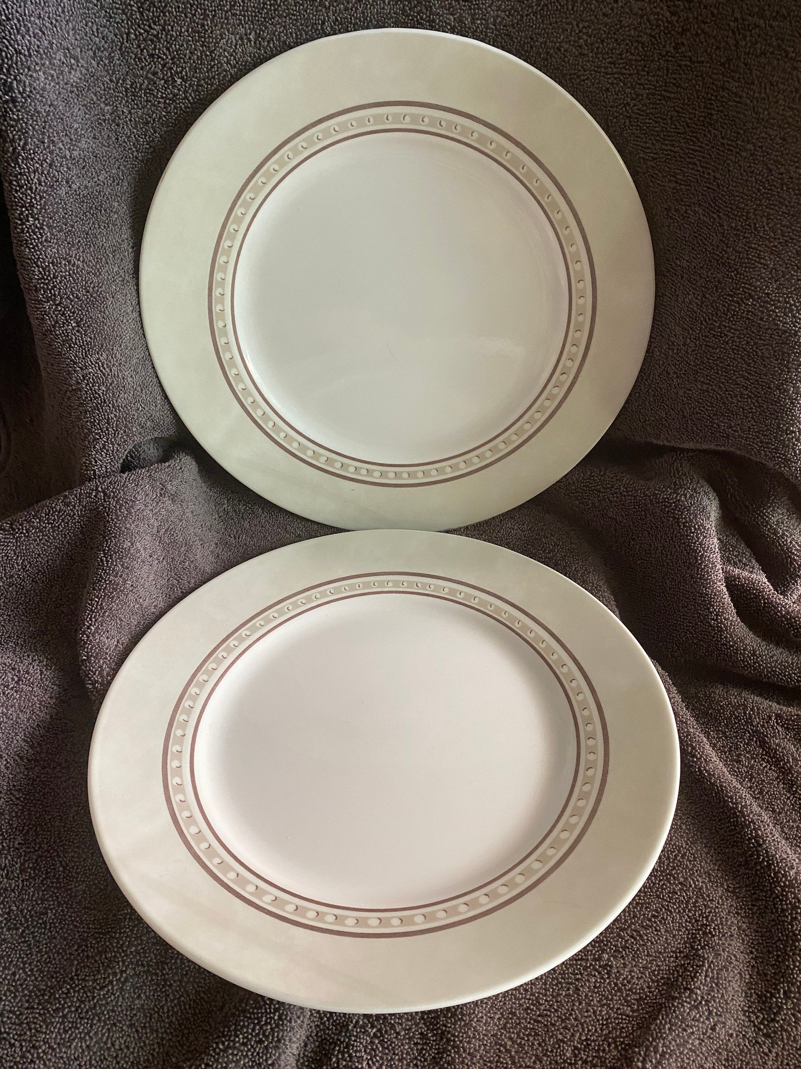 Vintage Corelle Vitrelle 11 Inch Dinner Plates, Damask or Pewter ...