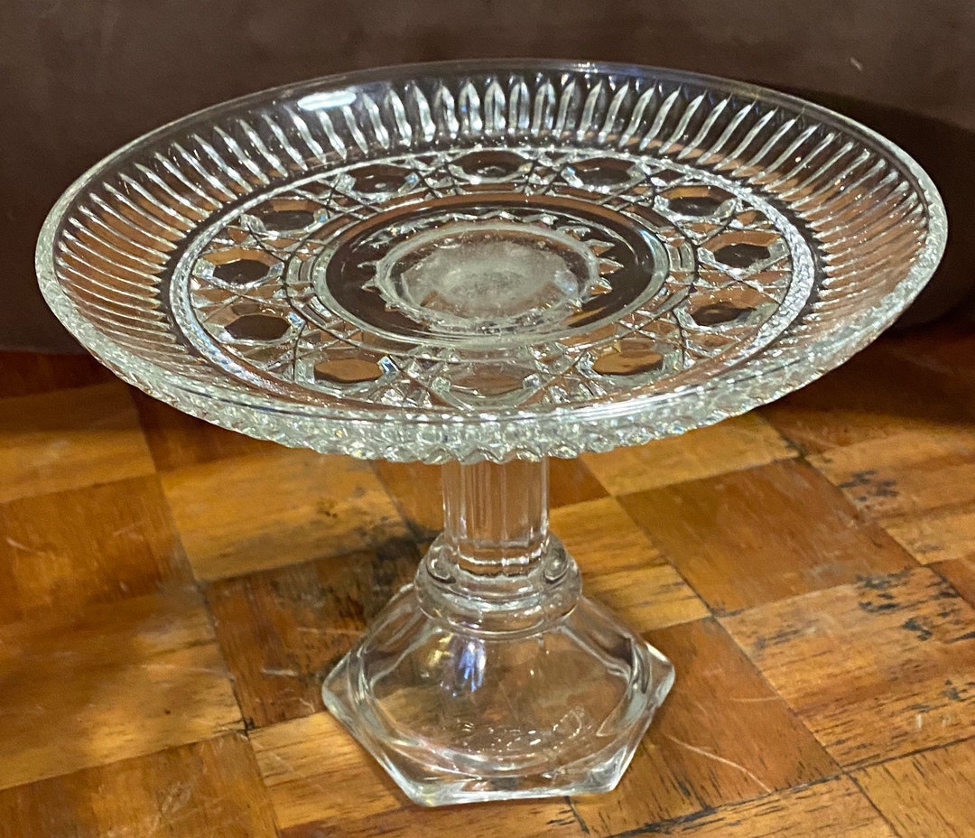 Indiana Glass Royal Brighton 7 Inch Pedestal Cake Plate - Etsy