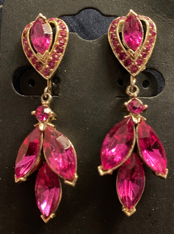 Vintage swarovski gold fuchsia - Gem