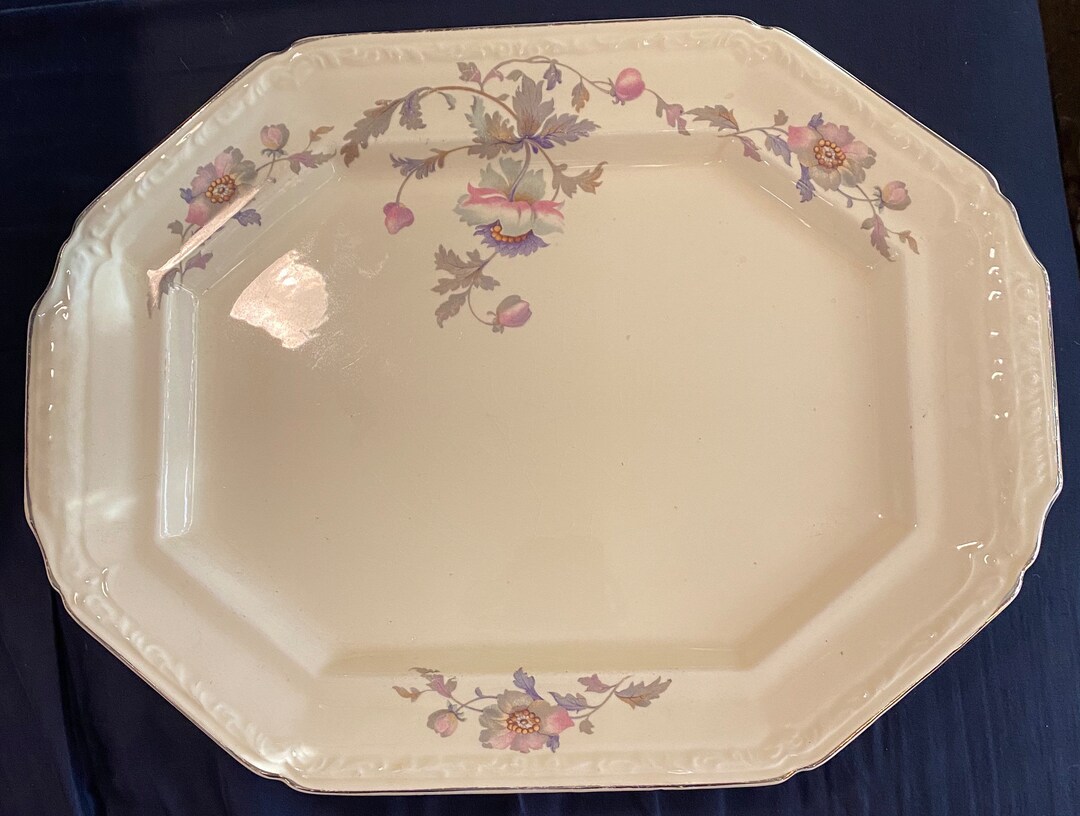 Vintage 1930 Edwin Knowles KNO72-E1 Pattern 16 Inch Oval Octagonal ...