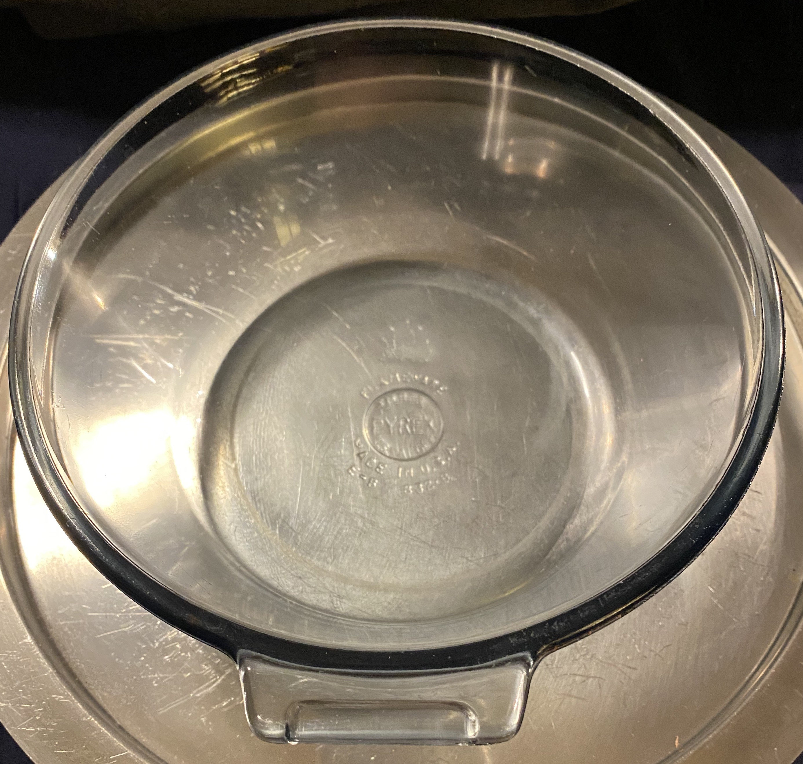 Vintage 1940 Pyrex Flameware 1 Quart Saucepan Blue Borosilicate Glass ...