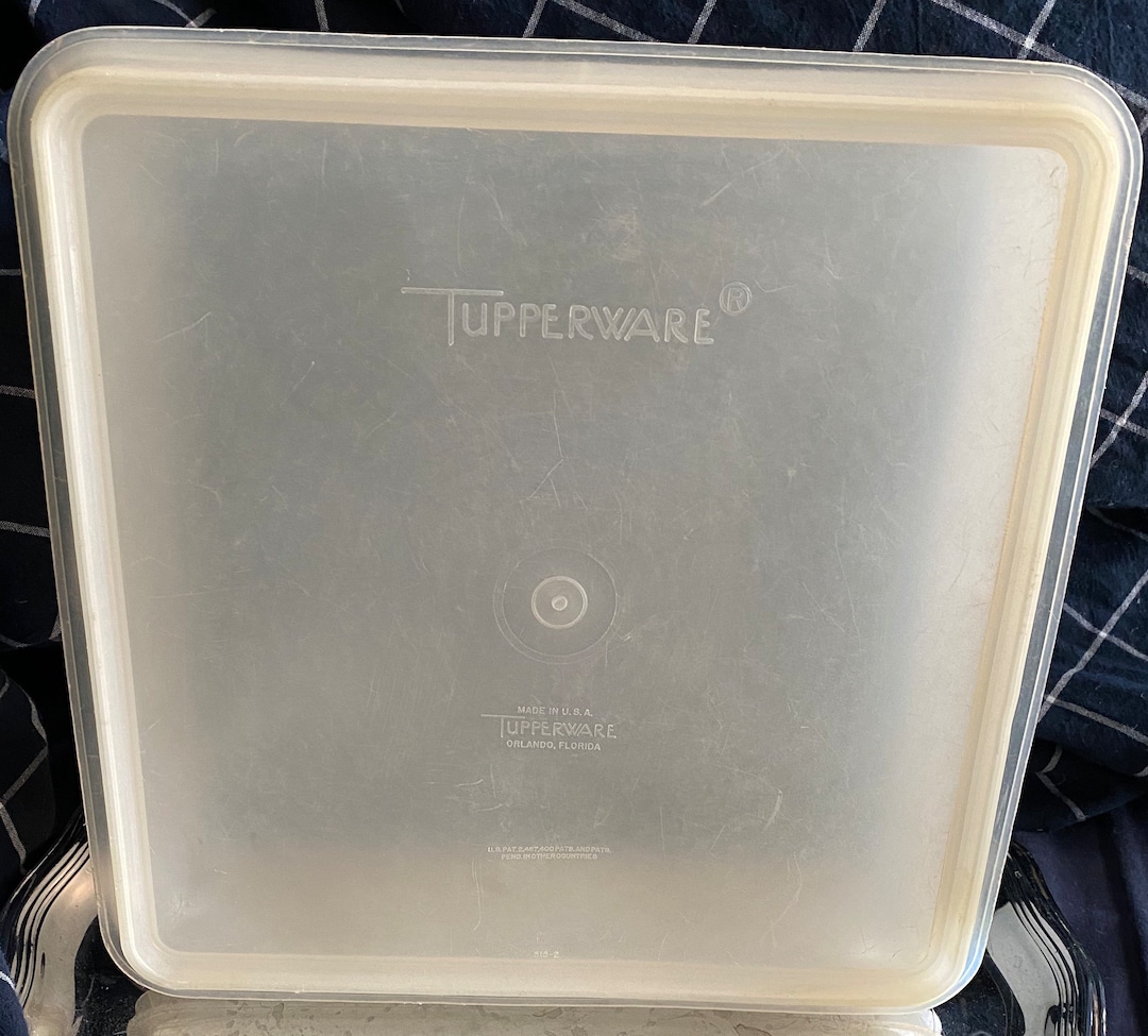 Vintage Tupperware Clear Snack-stor 514-1 Square Airtight Storage With ...
