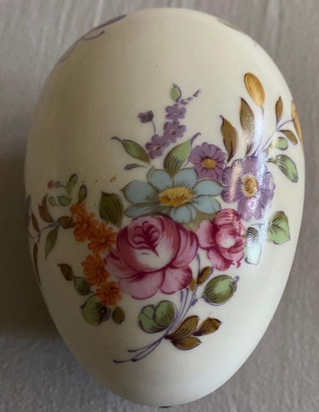 Vintage Lefton China Egg Trinket Box - Etsy