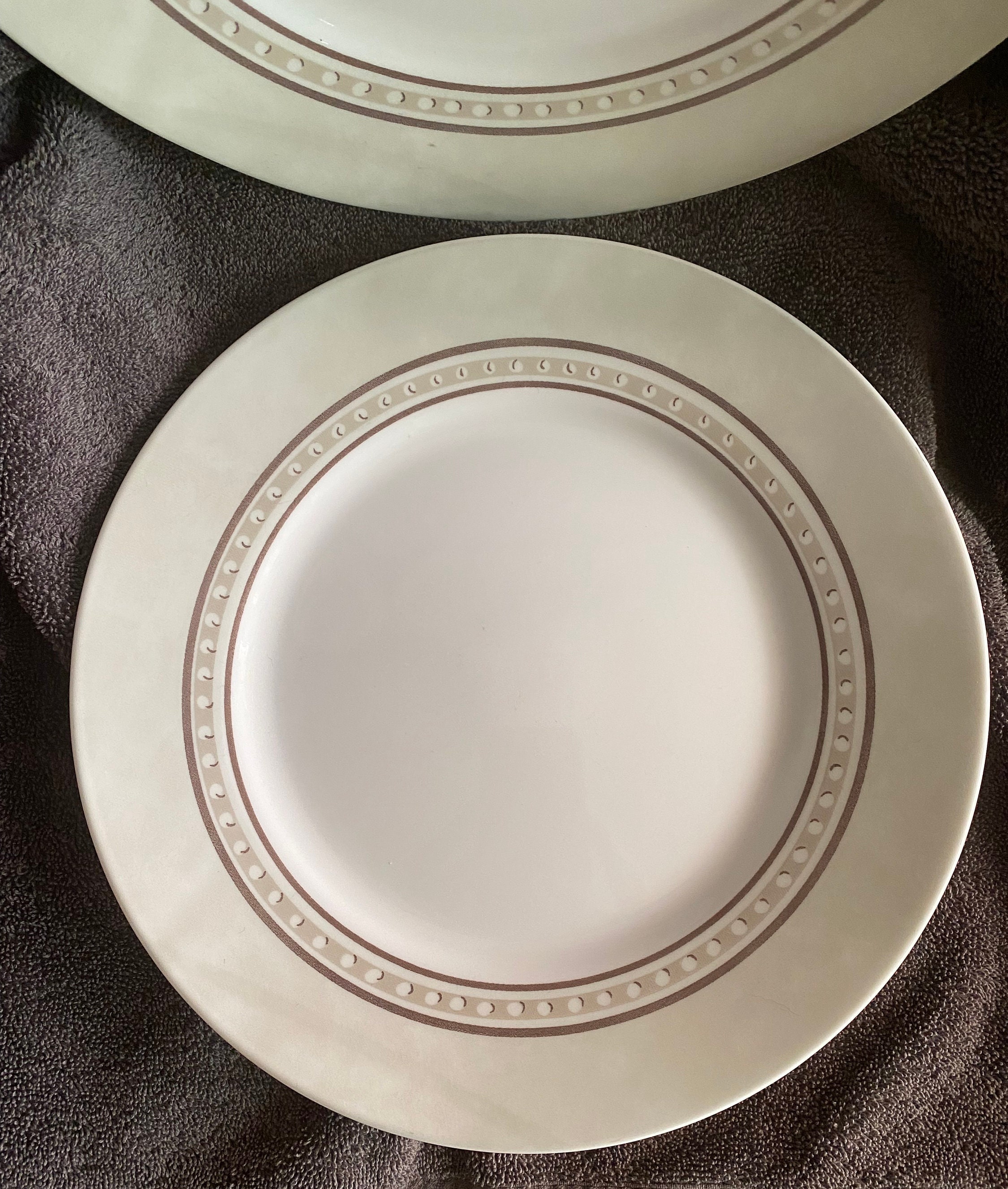 Vintage Corelle Vitrelle 11 Inch Dinner Plates, Damask or Pewter ...