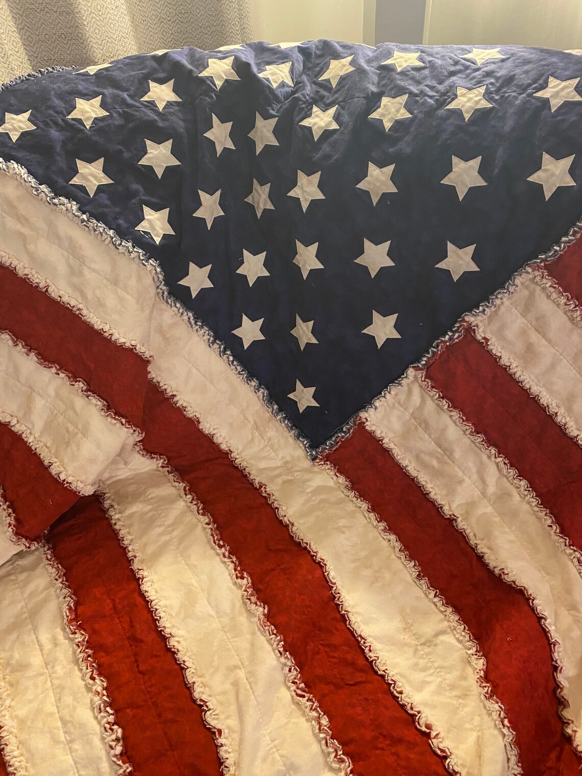 American Flag Rag Quilt - Etsy