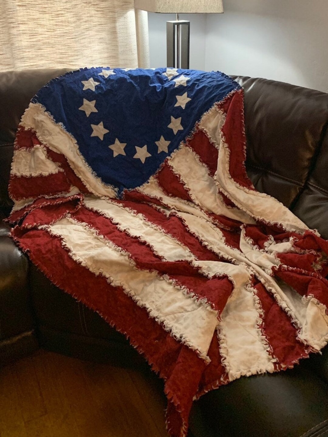 Betsy Ross American Flag Rag Quilt - Etsy
