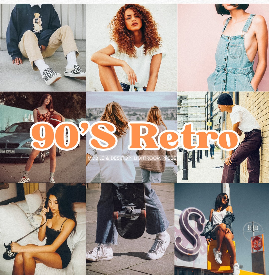 10 90s Retro Lightroom Mobile Vintage Film Presets Aesthetic Filter 90s ...