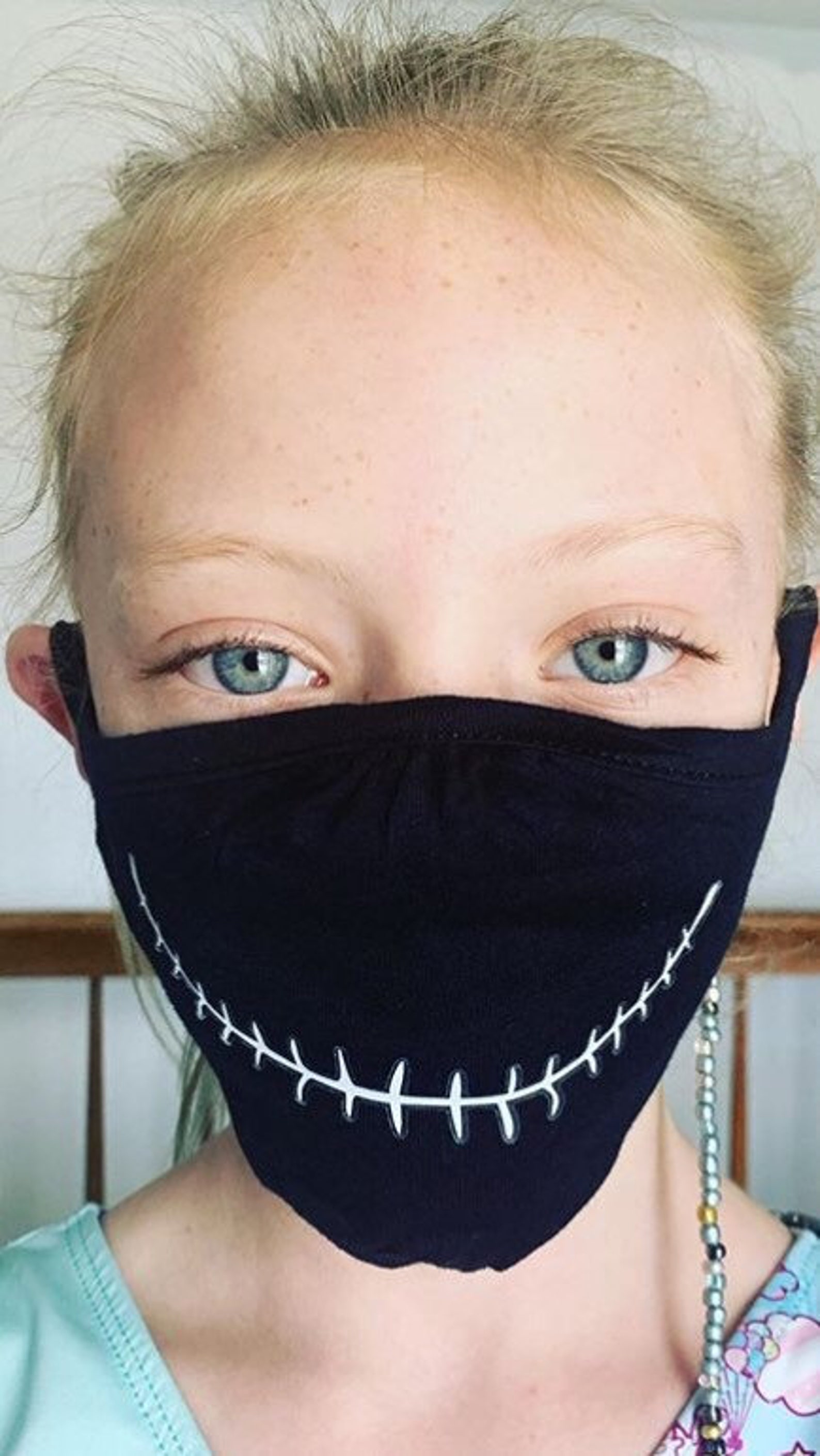 Stitched Mouth Facemask Halloween Face Mask Scary Smile Face | Etsy