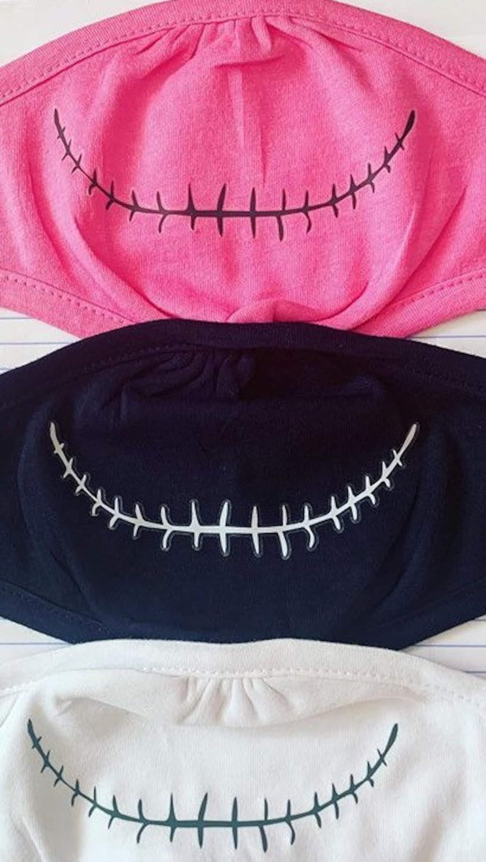 Stitched Mouth Facemask Halloween Face Mask Scary Smile Face | Etsy