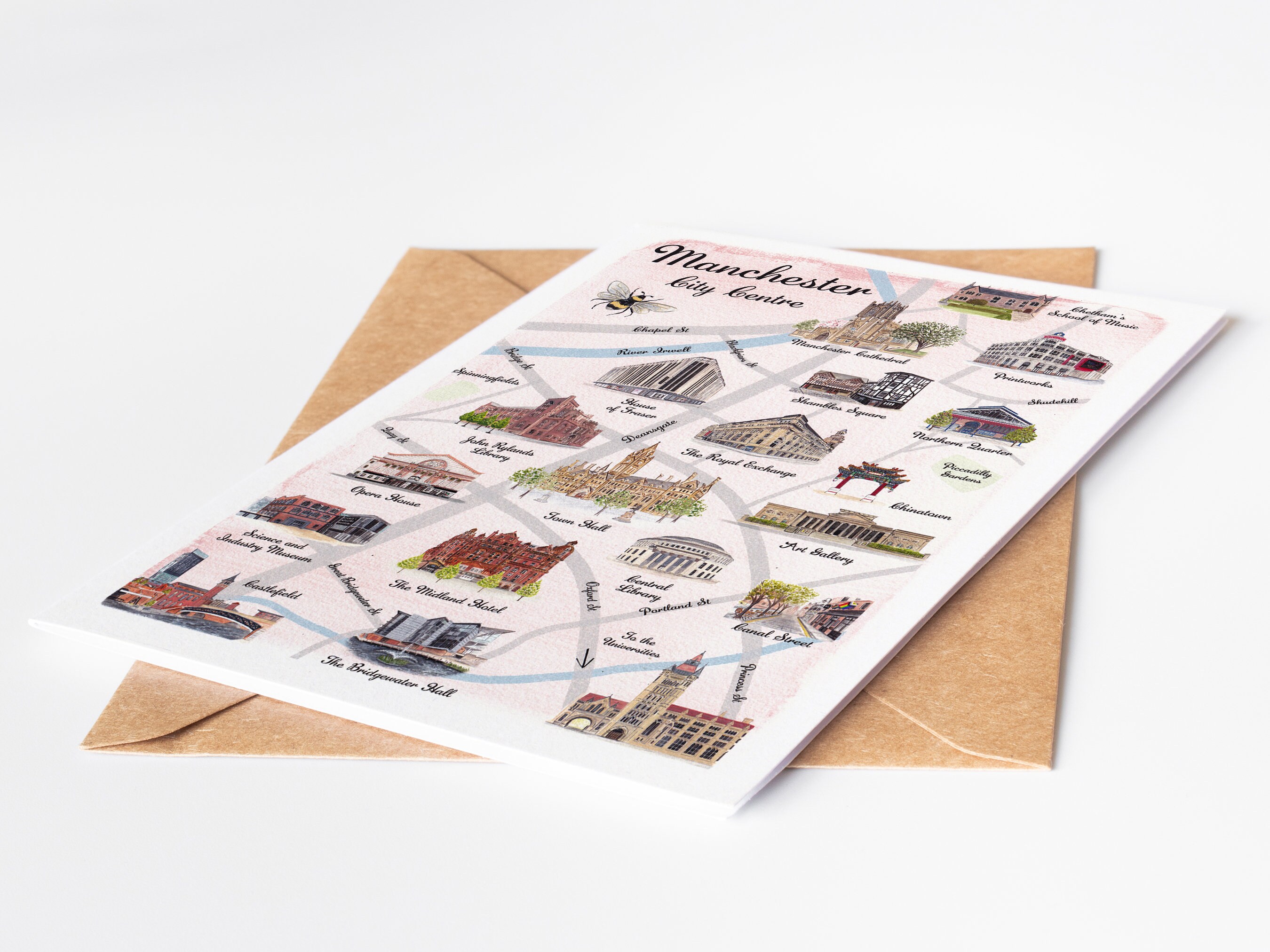 Manchester Card / Mini Print - Any Occasion Card - Greeting Card ...