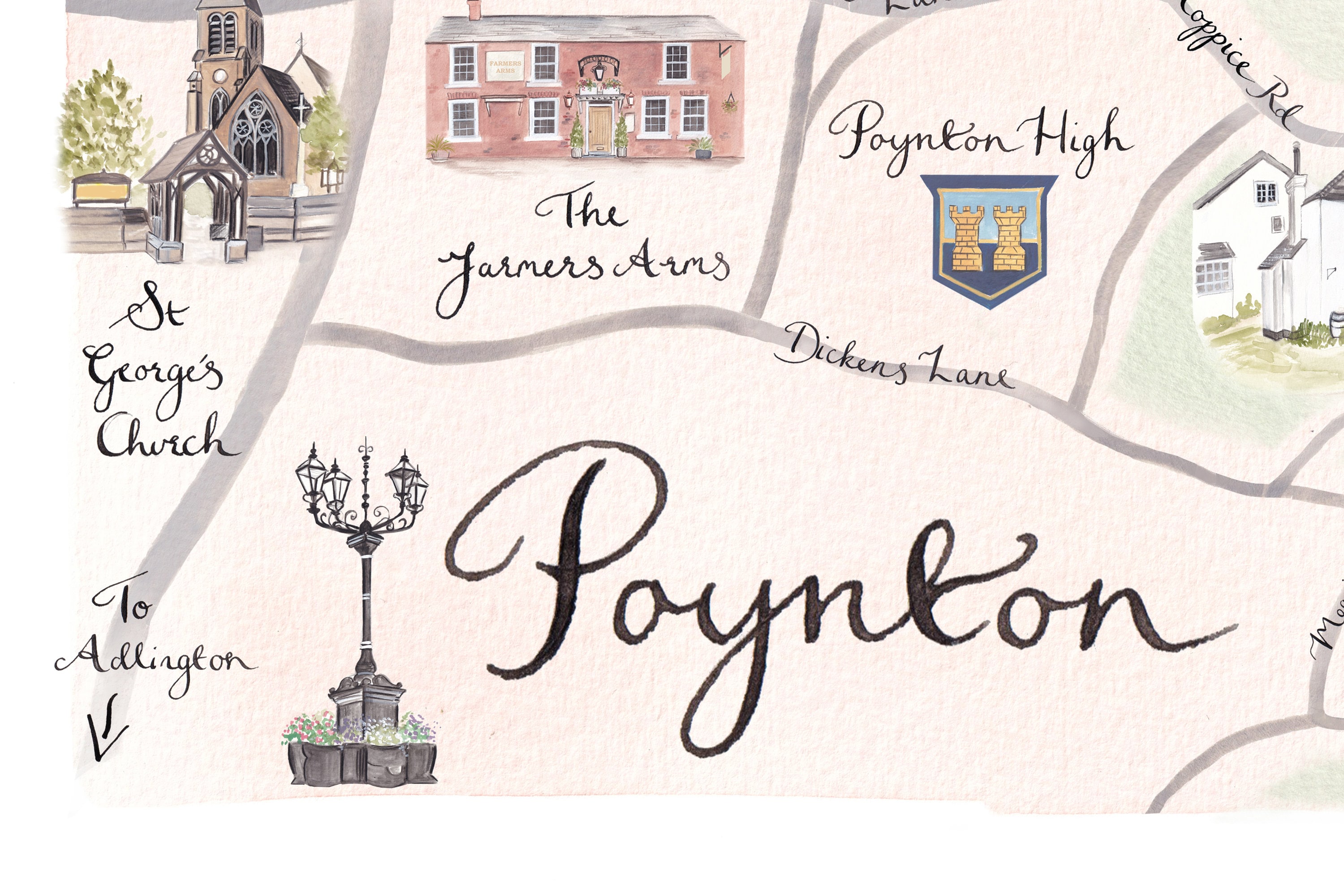 Poynton Illustrated Map - Etsy