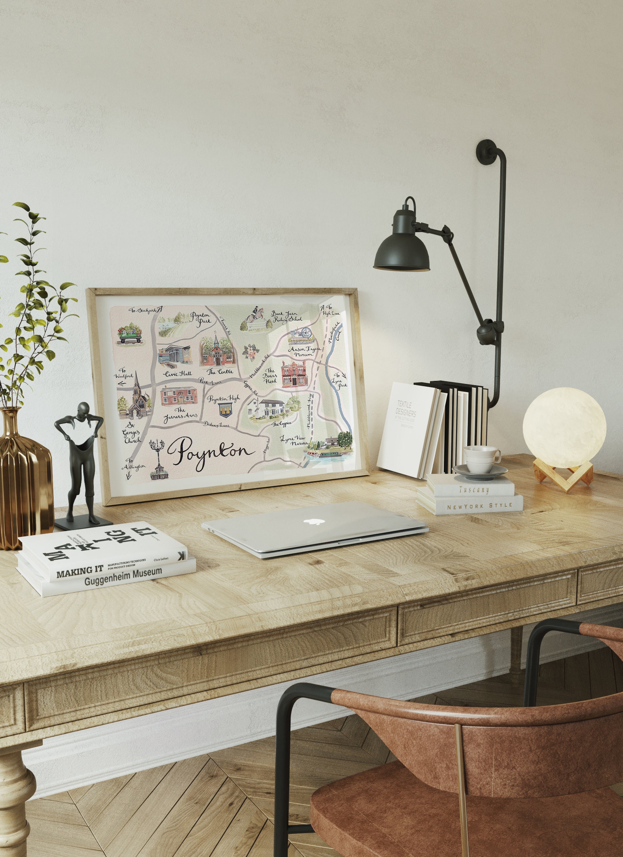 Poynton Illustrated Map - Etsy UK