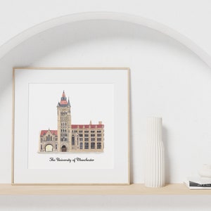 The University of Manchester | Watercolour Wall Art Print | 8 X 8 ...