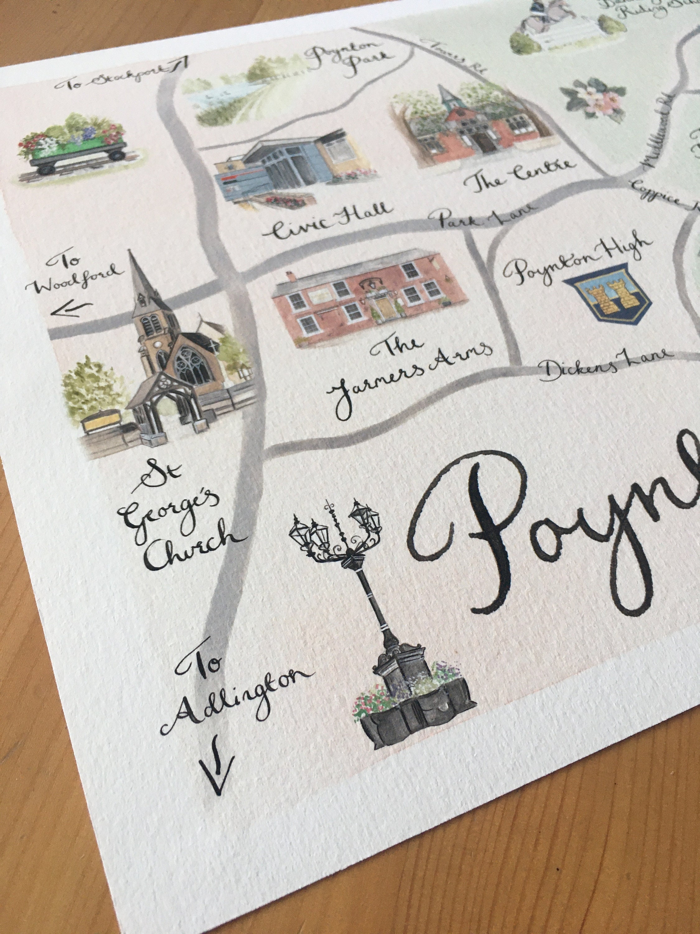 Poynton Illustrated Map - Etsy