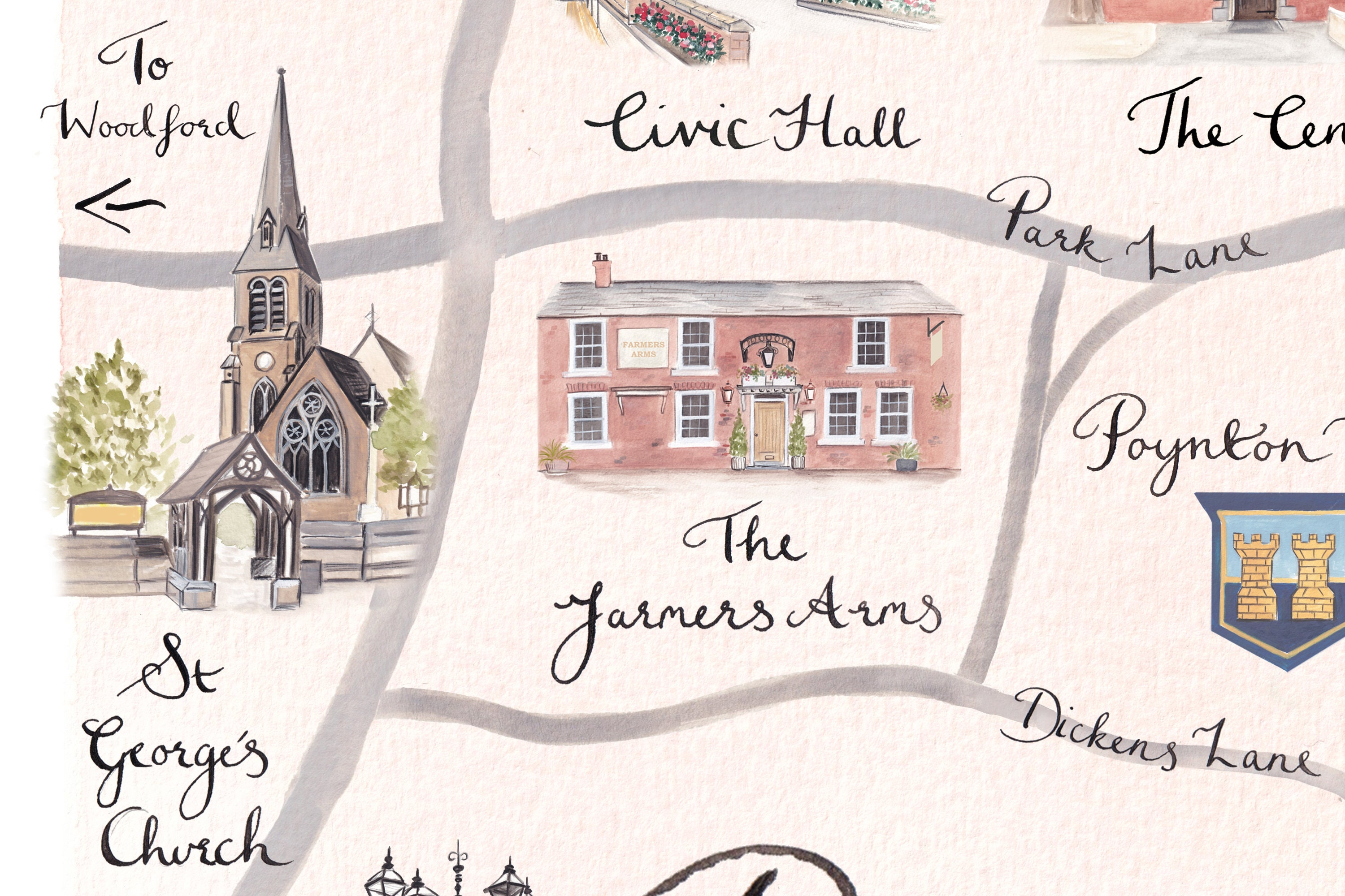 Poynton Illustrated Map - Etsy