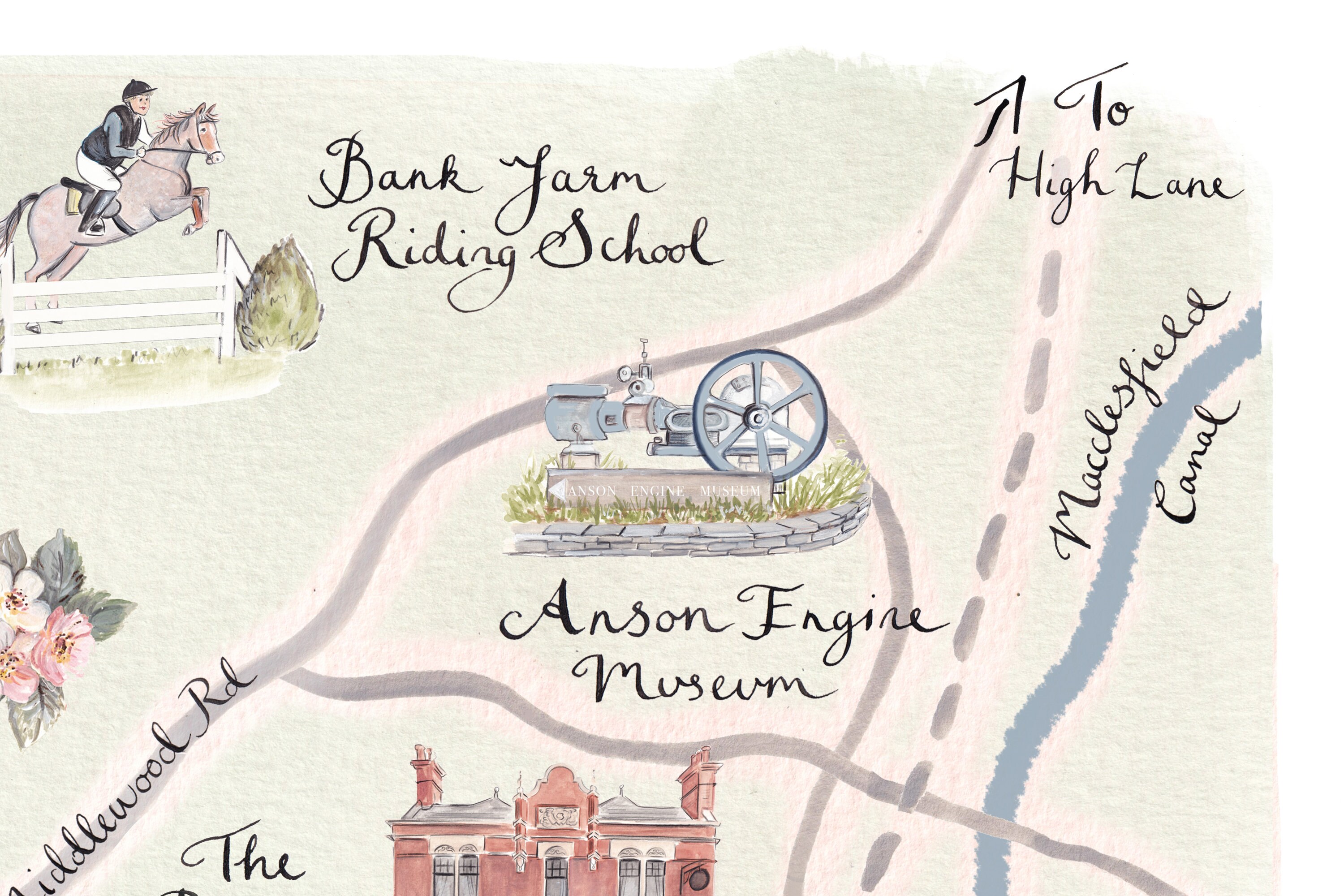 Poynton Illustrated Map - Etsy UK