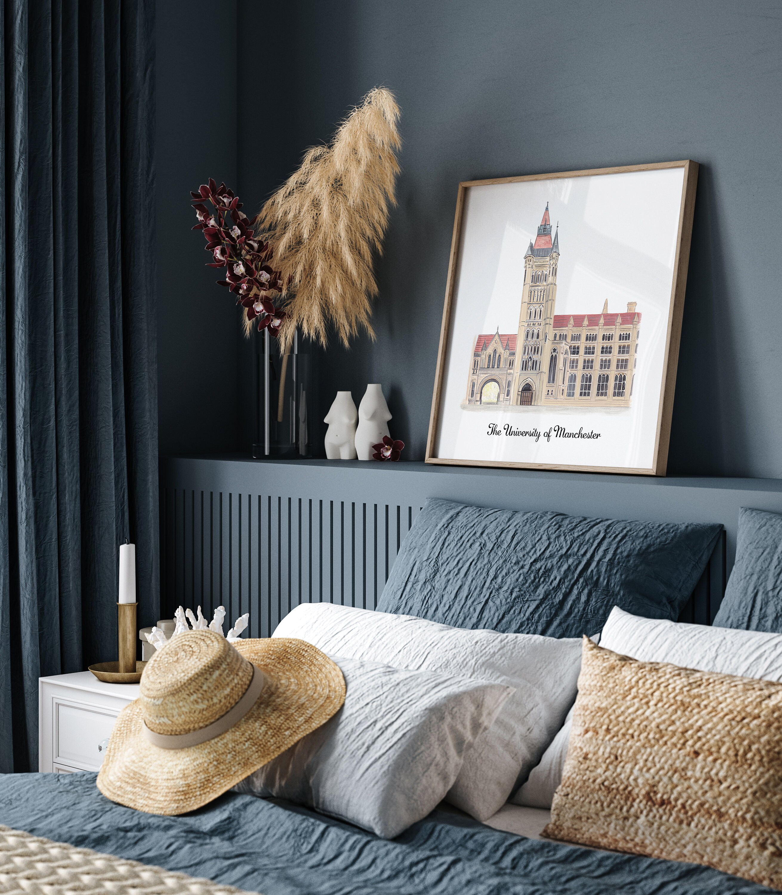 The University of Manchester Watercolour Wall Art Print 8 X 8 Inches ...