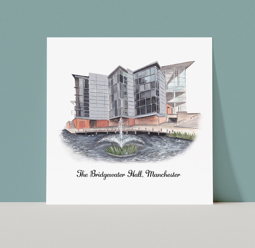 The Bridgewater Hall, Manchester Watercolour Wall Art Print 8 X 8 ...