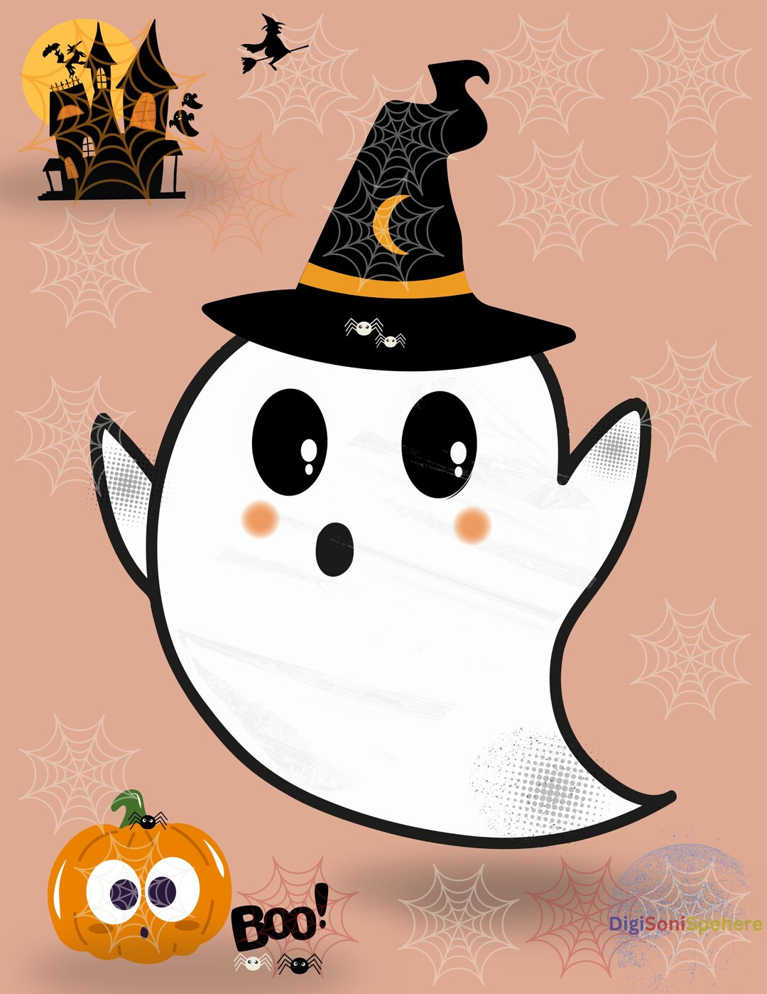 Cute Little Ghosts PNG, Adorable Png, Spookey Clipart for Craft ...