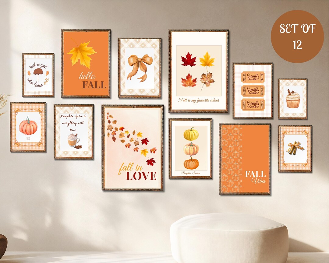 Fall Gallery Wall Set | Printable Autumn Posters | High-resolution Wall ...