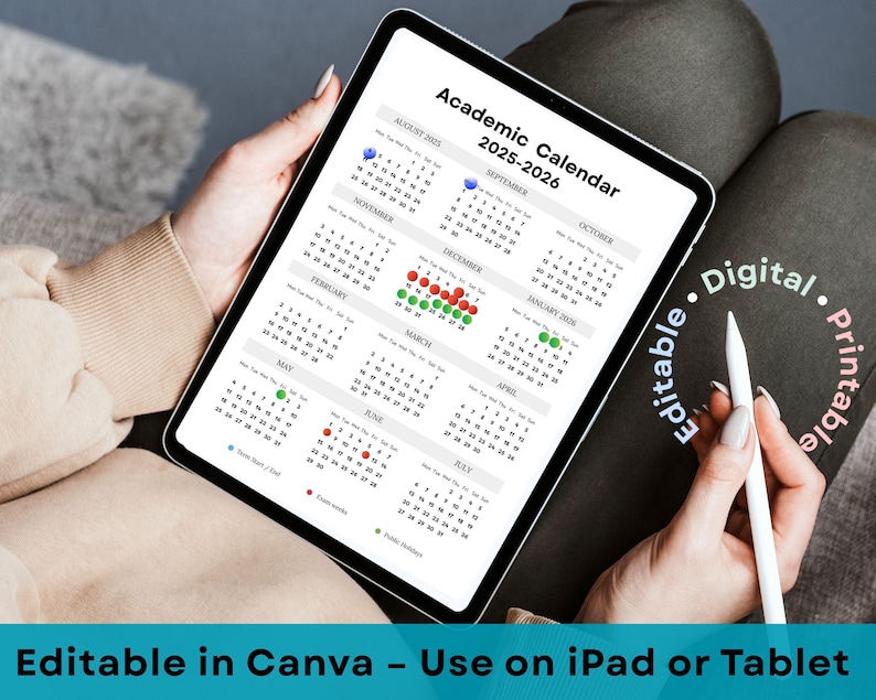 Academic Calendar 2025–2026 | Color-coded Planner | Printable ...