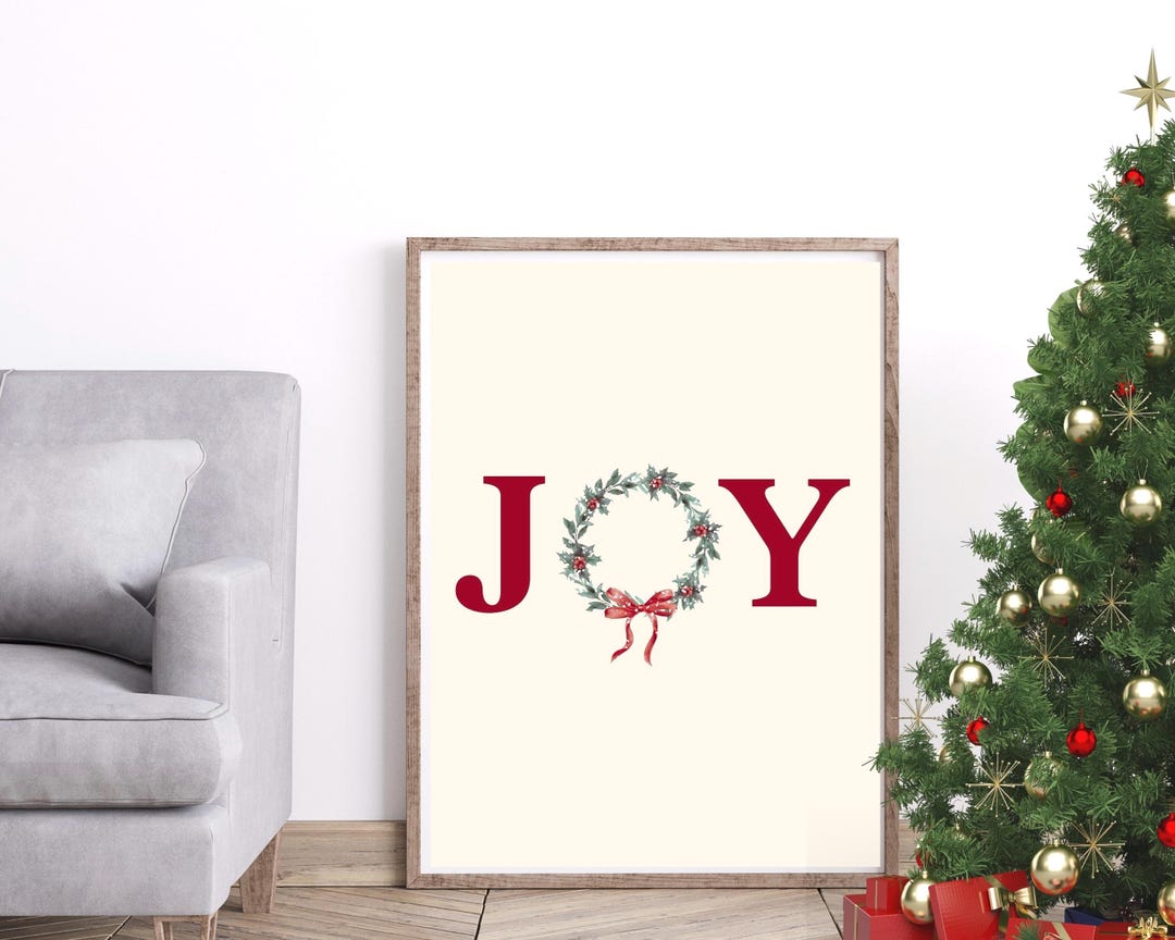 JOY Christmas Wall Art | Holiday Decor Printable | Festive JOY ...