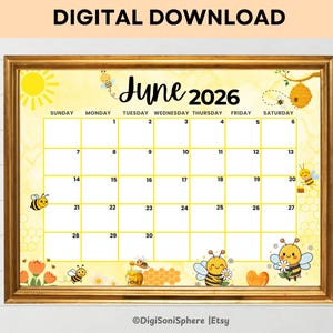 June 2026 Printable Calendar |fillable & Editable Planner for Kids ...