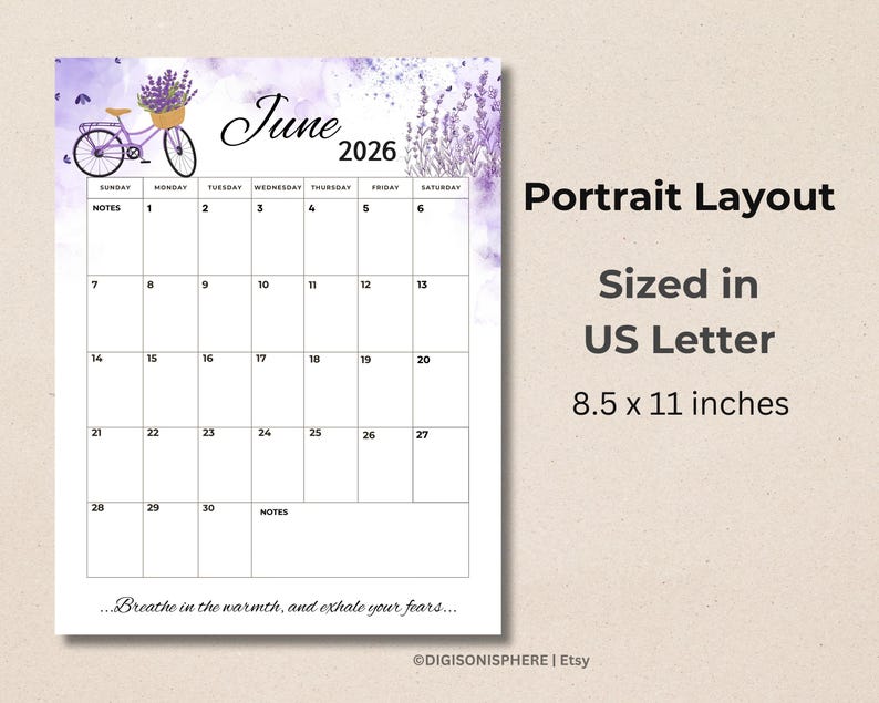 Editable June 2026 Calendar – Printable Monthly Planner (fillable PDF ...